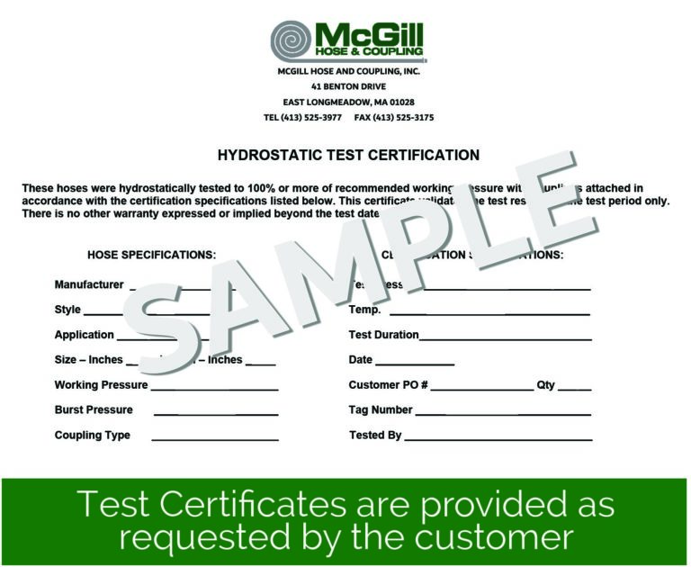 Hose Testing and Certification – McGill Hose & Coupling, Inc.